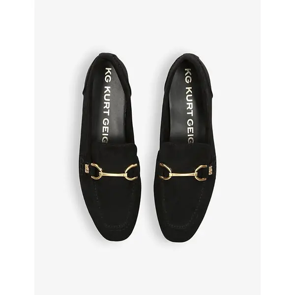 Kurt Geiger Madeline Horse-bit Chain Fabric Loafers - Black