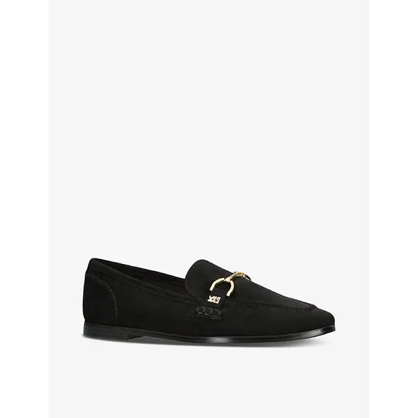 Kurt Geiger Madeline Horse-bit Chain Fabric Loafers - Black