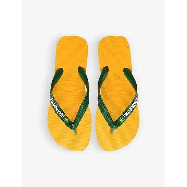 Havaianas Brasil Logo Rubber Flip Flops