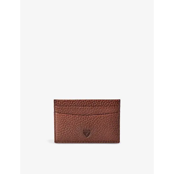 ASPINAL OF LONDON Logo-embellished Leather Card Holder - Tobacco
