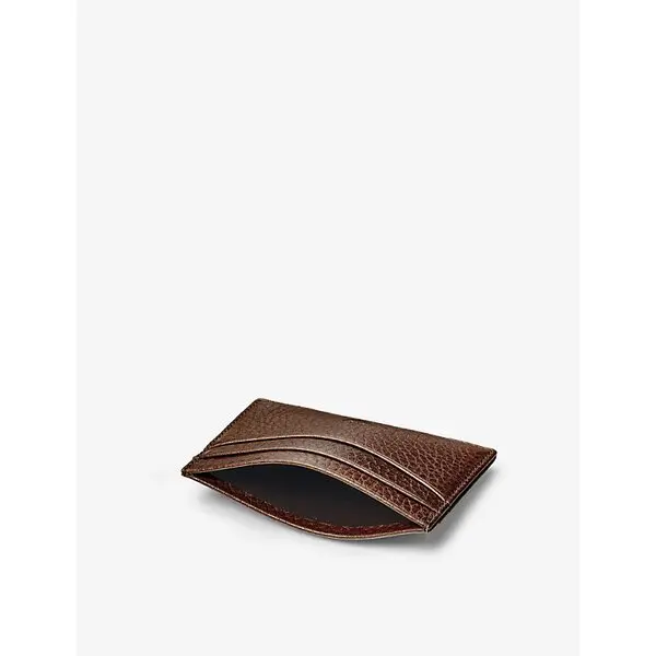 ASPINAL OF LONDON Logo-embellished Leather Card Holder - Tobacco