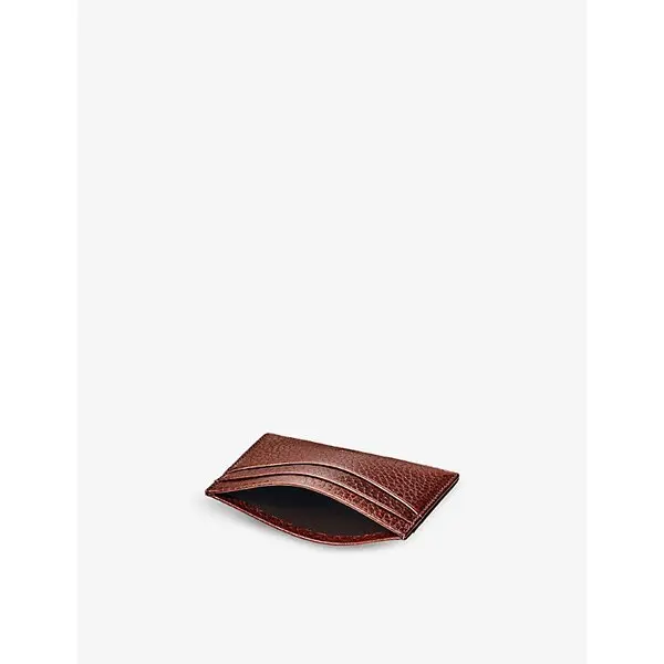 ASPINAL OF LONDON Logo-embellished Leather Card Holder - Tobacco
