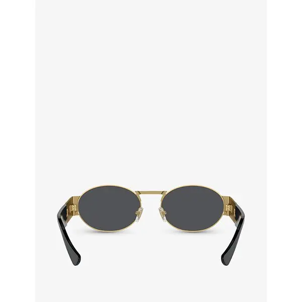 Versace Ve2264 Oval-frame Metal Sunglasses - Gold
