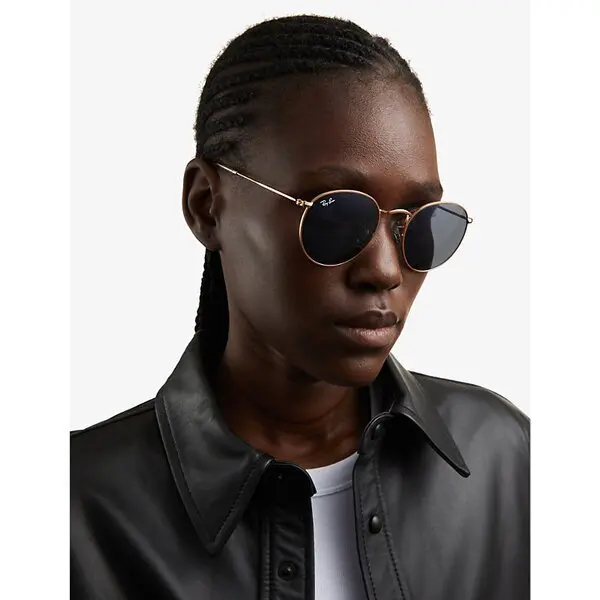 Ray-ban Round-frame Metal Sunglasses - Gold