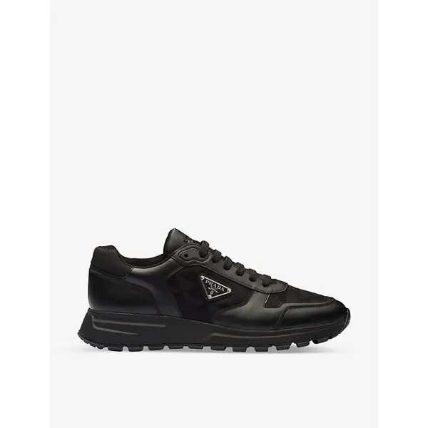 Prada Leather And Nylon Low-top Trainers - Black
