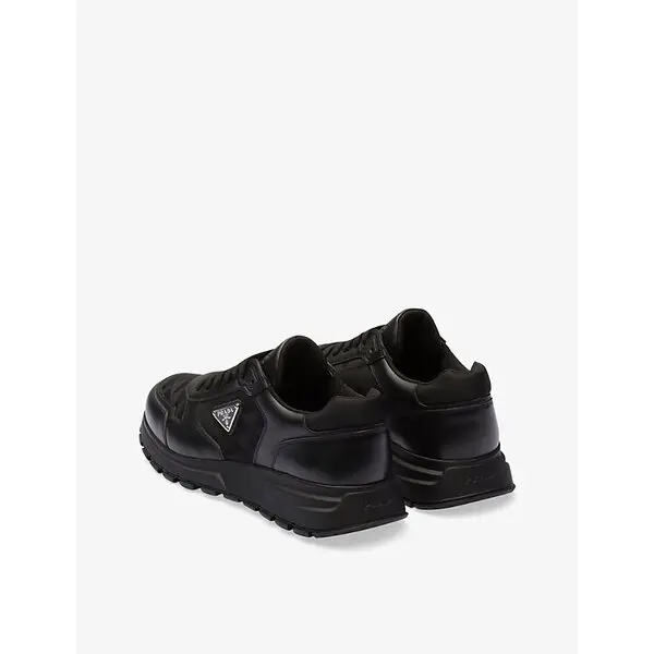 Prada Leather And Nylon Low-top Trainers - Black