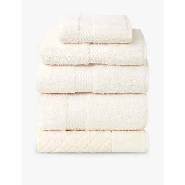 YVES DELORME Etoile Embroidered-stripe Cotton-blend - Nacre