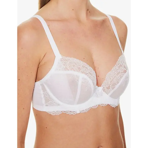 Panache Ana Lace Plunge Bra - White