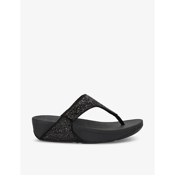 Fitflop Lulu Glitter Rhinestone-embellished Woven Sandals - Black