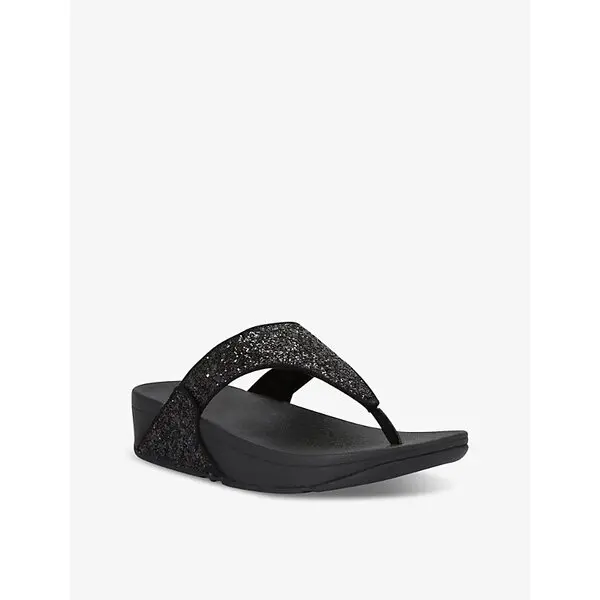 Fitflop Lulu Glitter Rhinestone-embellished Woven Sandals - Black