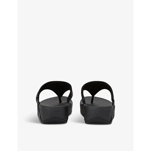 Fitflop Lulu Glitter Rhinestone-embellished Woven Sandals - Black