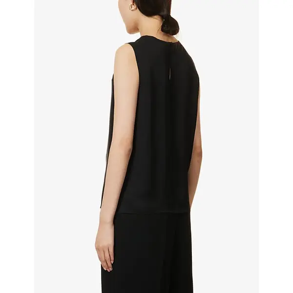 Theory Sleeveless Silk Top - Black - 001