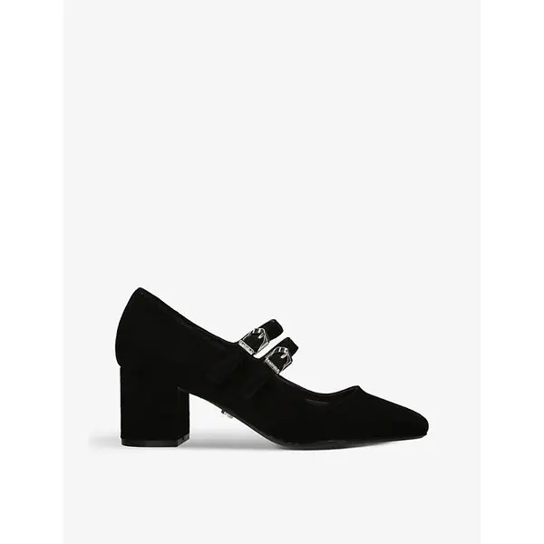 Carvela Harper Front-buckle Suede Heeled Courts