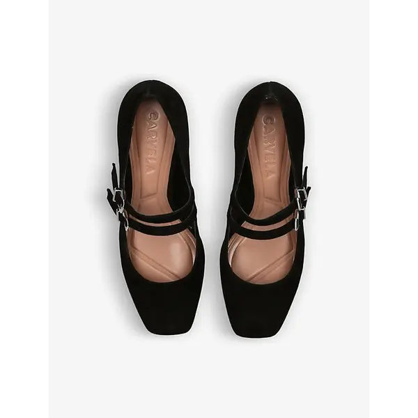 Carvela Harper Front-buckle Suede Heeled Courts
