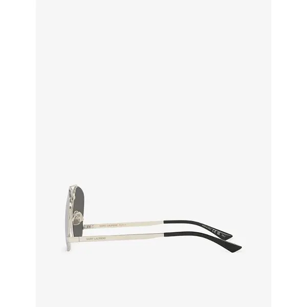 Saint Laurent Ys000528 Pilot-frame Sunglasses - Silver