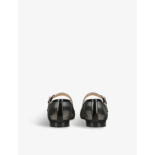Le Monde Beryl Round-toe Trimmed Mesh And Patent-leather Mary Jane Courts