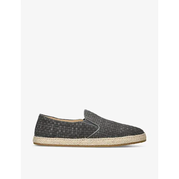 EUC Brunello Cucinelli Woven Suede Espadrilles Sneaker Gray Beige EU 44 US 11 Perforated leather and suede espadrilles in grey - Brunello  main image 3