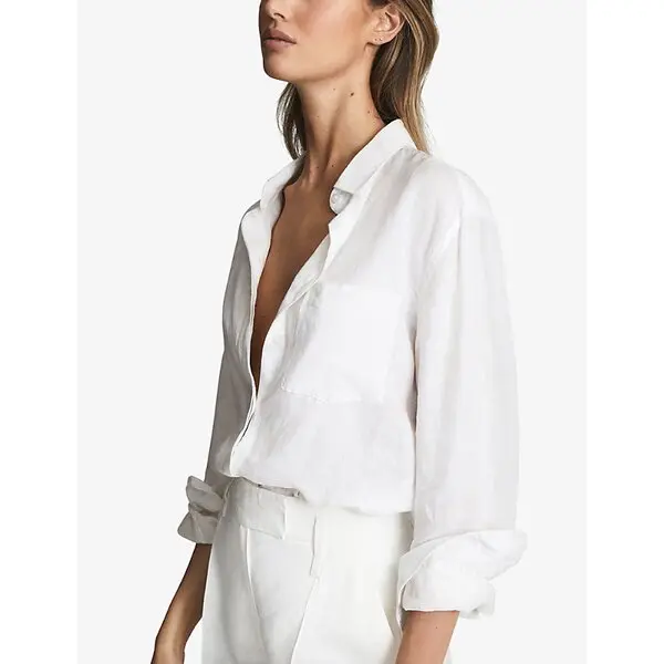 REISS Campbell Linen Shirt - White