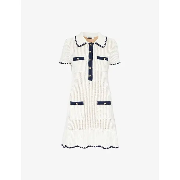 Self-Portrait Crochet Mini Dress In Cream - 50% Off | Editorialist