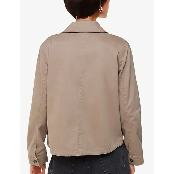 Whistles Marie Boxy-fit Cotton Jacket - Cream