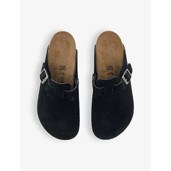 BIRKENSTOCK Boston Logo-embossed Suede Clogs