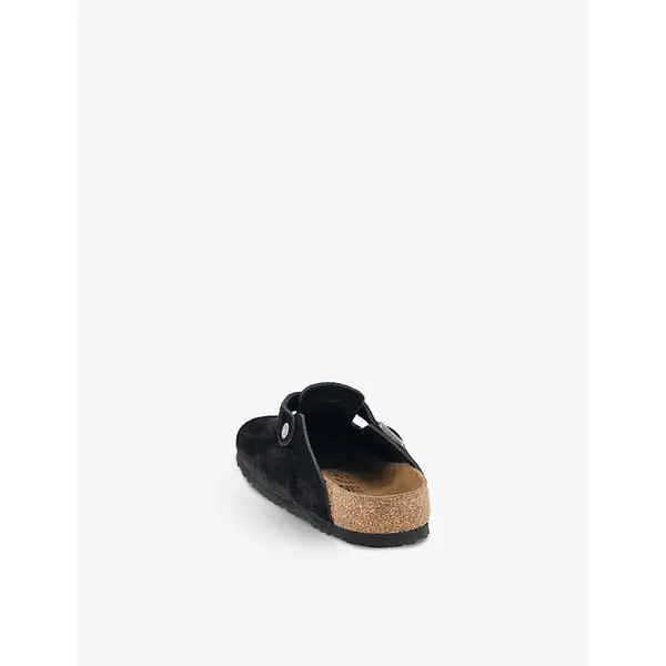 BIRKENSTOCK Boston Logo-embossed Suede Clogs