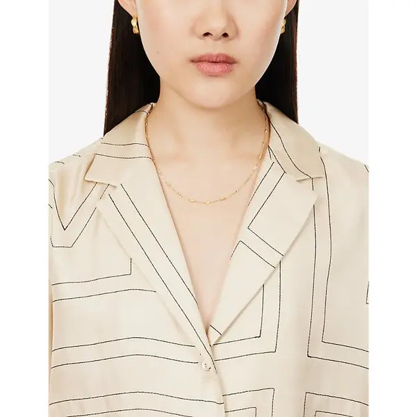 TOTEME Brand-embroidered Oversized Silk-twill Shirt - Ivory Monogram