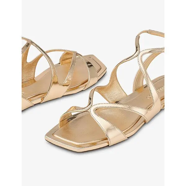 JIMMY CHOO Ayla Liquid-leather Sandals - Gold
