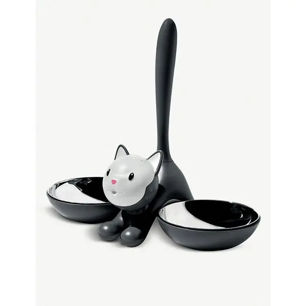 ALESSI Tigrito Stainless-steel Cat Bowl 28cm - Black