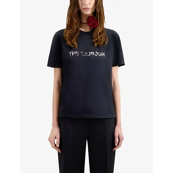 The Kooples Logo Text-print Cotton T-shirt