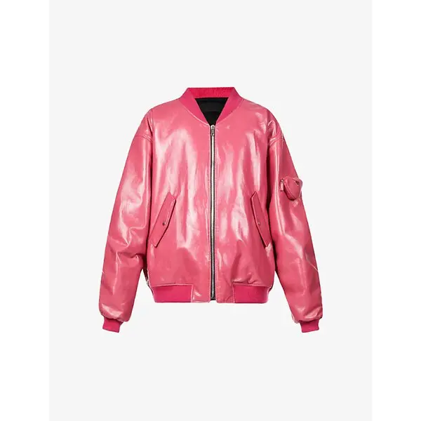 Prada Oversized Leather Bomber Jacket
