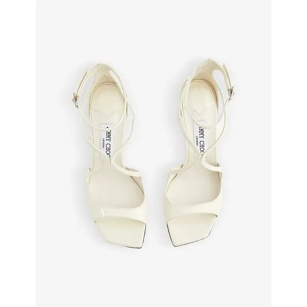 JIMMY CHOO Azia 95 Strappy Leather Heeled Sandals - Latte