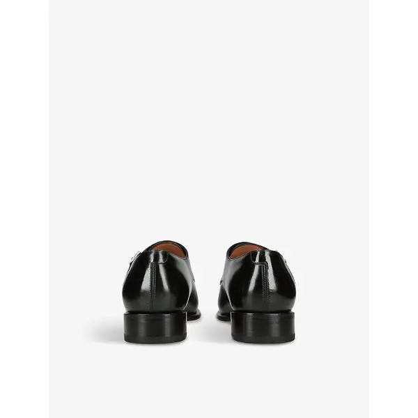 Santoni Carter Double-buckle Leather Monk Shoes - Black