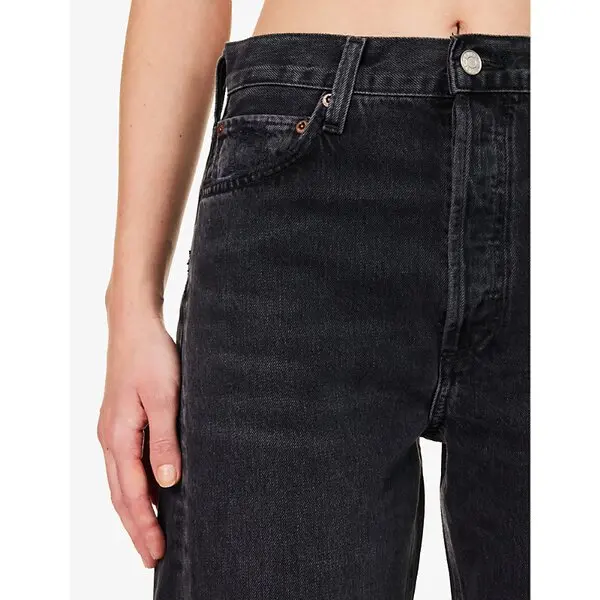 AGOLDE Luna Pieced Straight-leg High-rise Cotton Jeans - Possess