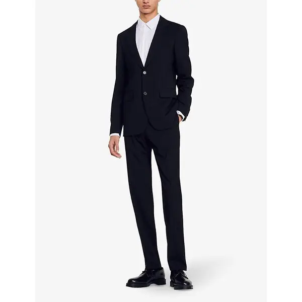 Sandro Single-breasted Virgin-wool Jacket