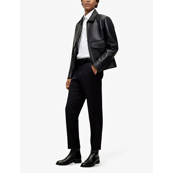 BOSS Regular-fit Long-sleeved Cotton-poplin Shirt