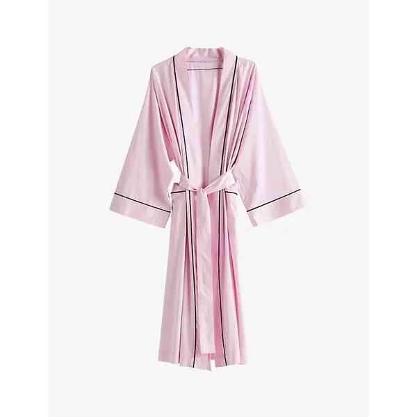 HAY Outline Shawl-lapel Cotton Robe - Soft Pink