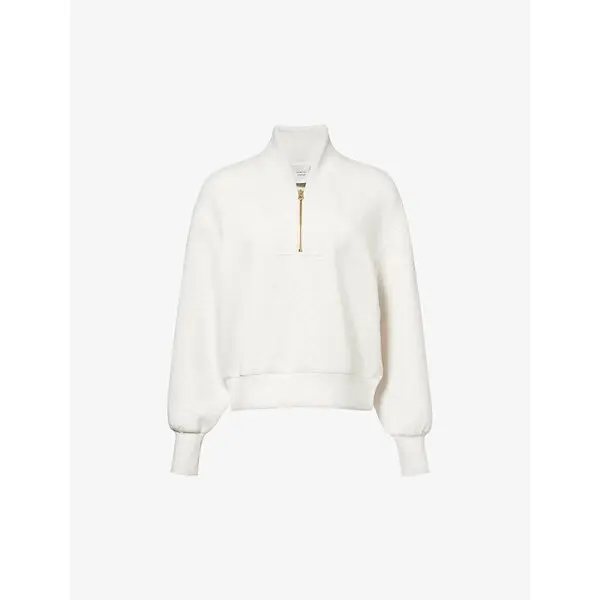 Varley Davidson Relaxed-fit Stretch-woven Sweatshirt - Ivory Marl