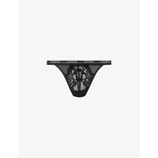 Lounge Blossom High-rise Stretch-lace Thong - Black
