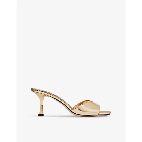 JIMMY CHOO Skye Leather Heeled Sandals - Gold