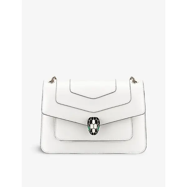 BVLGARI Forever Serpenti Leather Cross-body Bag - White