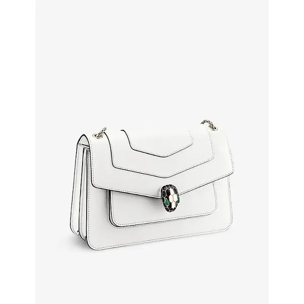 BVLGARI Forever Serpenti Leather Cross-body Bag - White