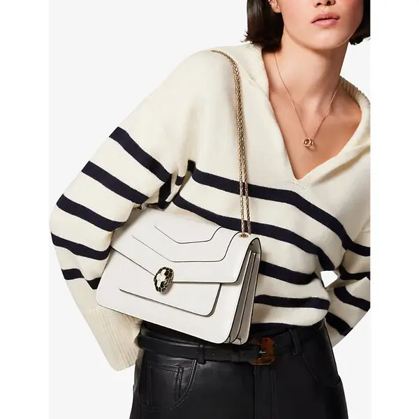 BVLGARI Forever Serpenti Leather Cross-body Bag - White