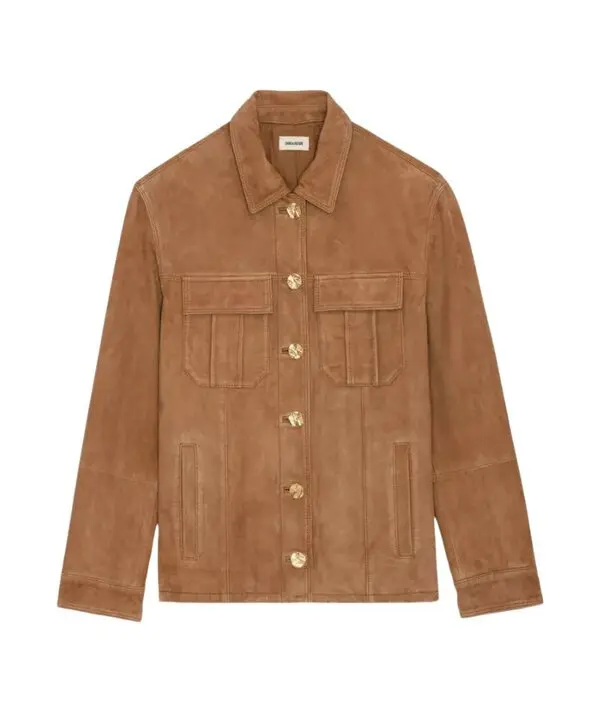 Zadig&Voltaire Kuba Flap-pocket Suede Jacket