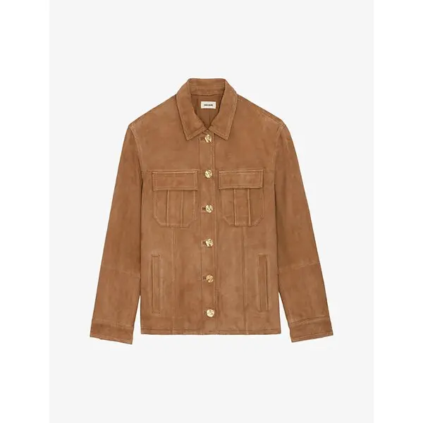 Zadig&Voltaire Kuba Flap-pocket Suede Jacket