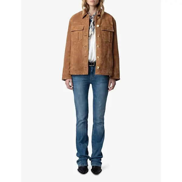 Zadig&Voltaire Kuba Flap-pocket Suede Jacket