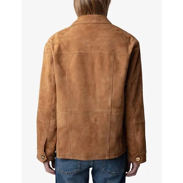 Zadig&Voltaire Kuba Flap-pocket Suede Jacket
