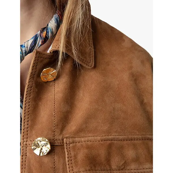 Zadig&Voltaire Kuba Flap-pocket Suede Jacket