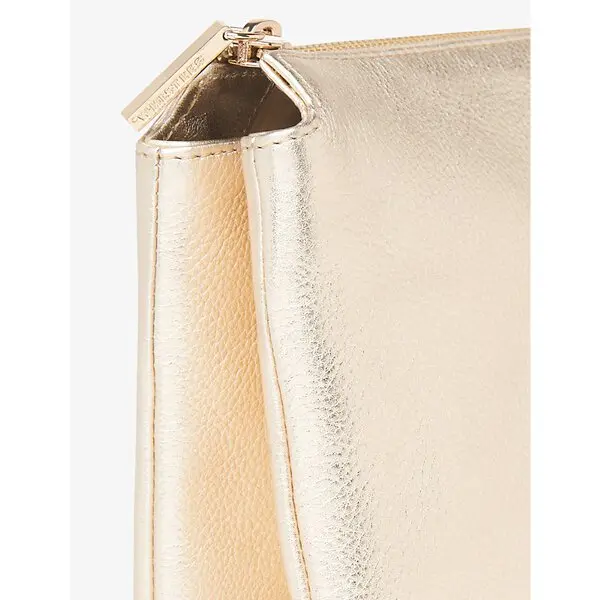 Whistles Elita Leather Clutch Bag - Gold
