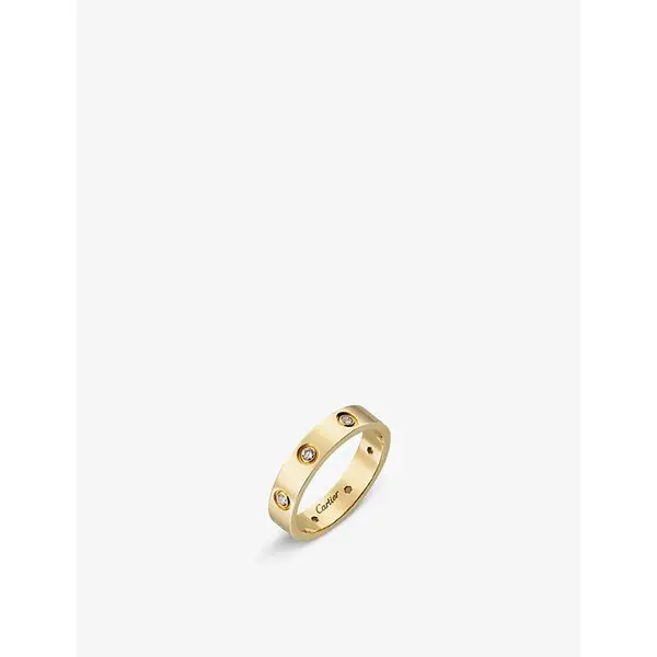 Cartier Love Wedding Band With Diamonds - Yellow Gold